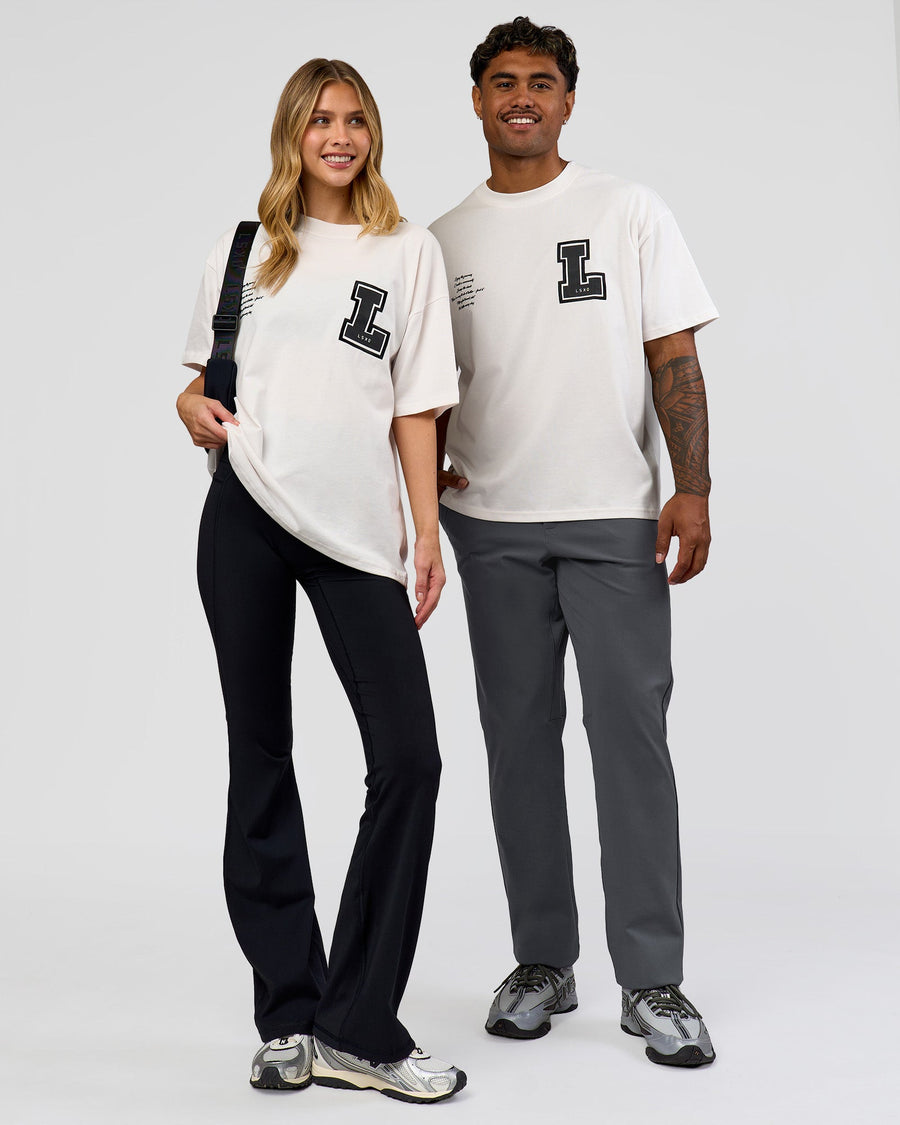 Hype Heavyweight Unisex Oversized Tee - Off White-Black | LSKD – LSKD US