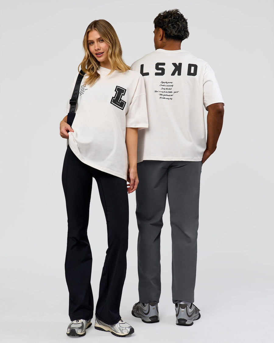 Hype Heavyweight Unisex Oversized Tee - Off White-Black | LSKD – LSKD US