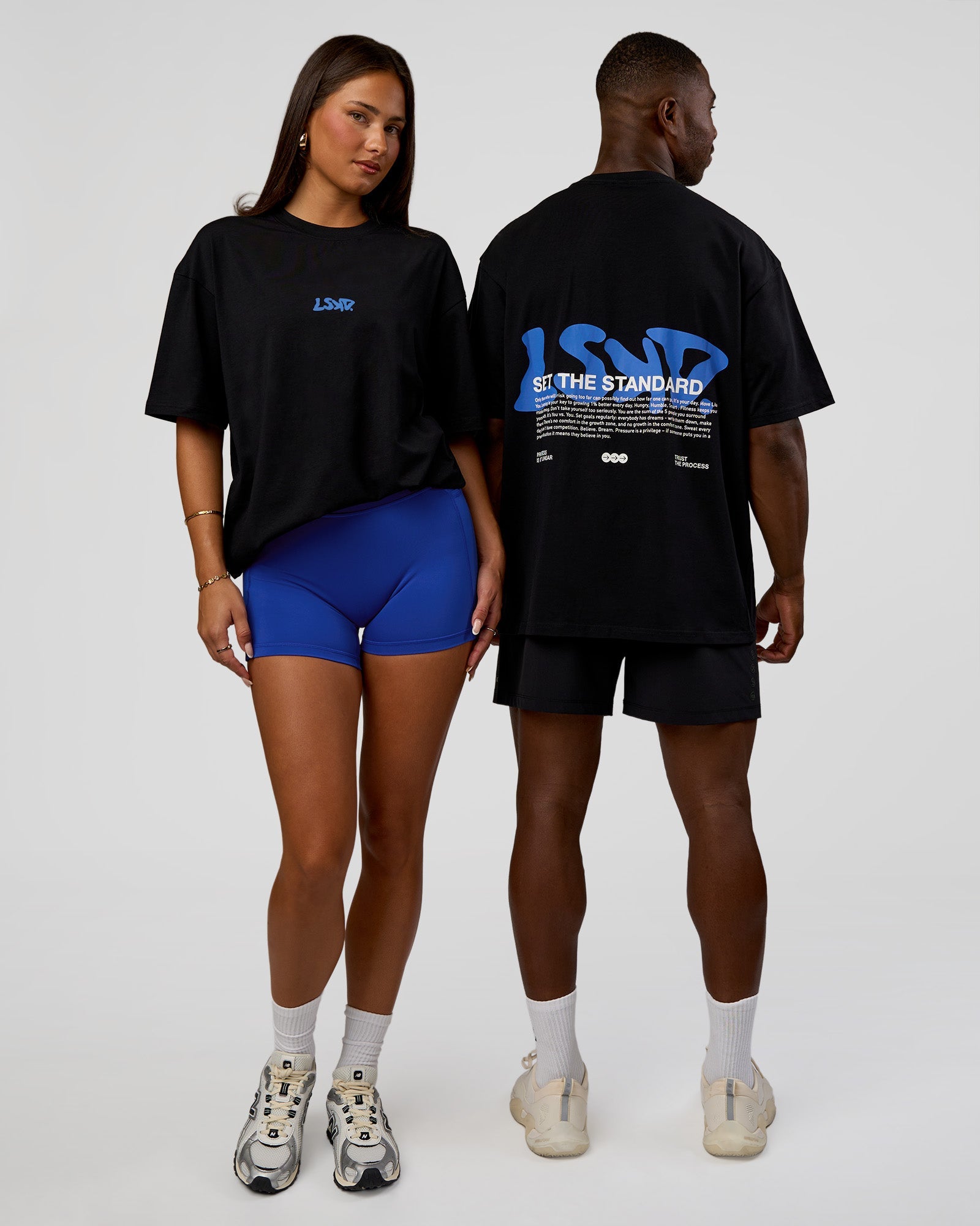 Standard Issue FLXCotton Oversized Tee - Black-Palace Blue | LSKD – LSKD US