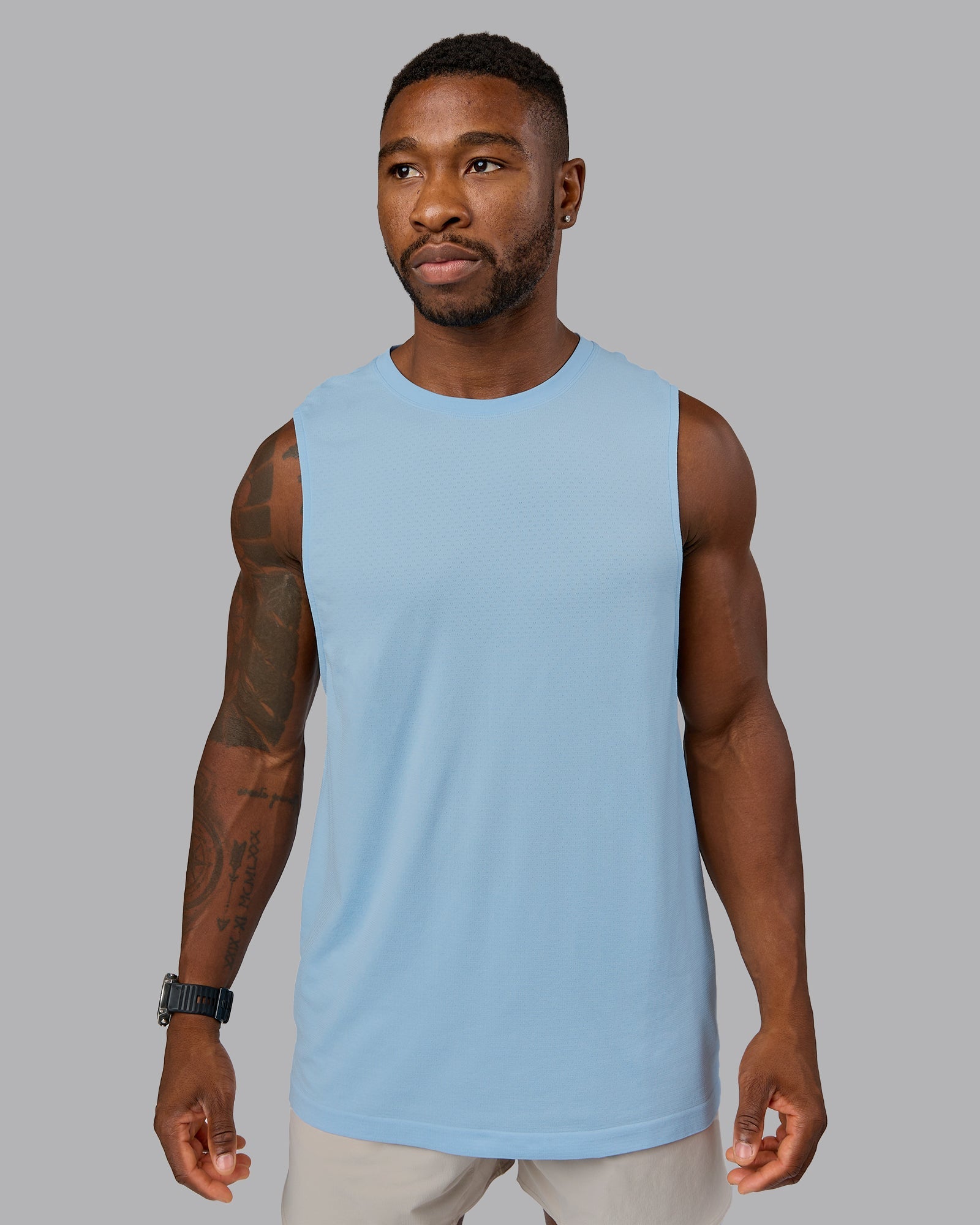 Mens AeroFLX+ Seamless Muscle Tank - Glacial Blue | LSKD – LSKD US