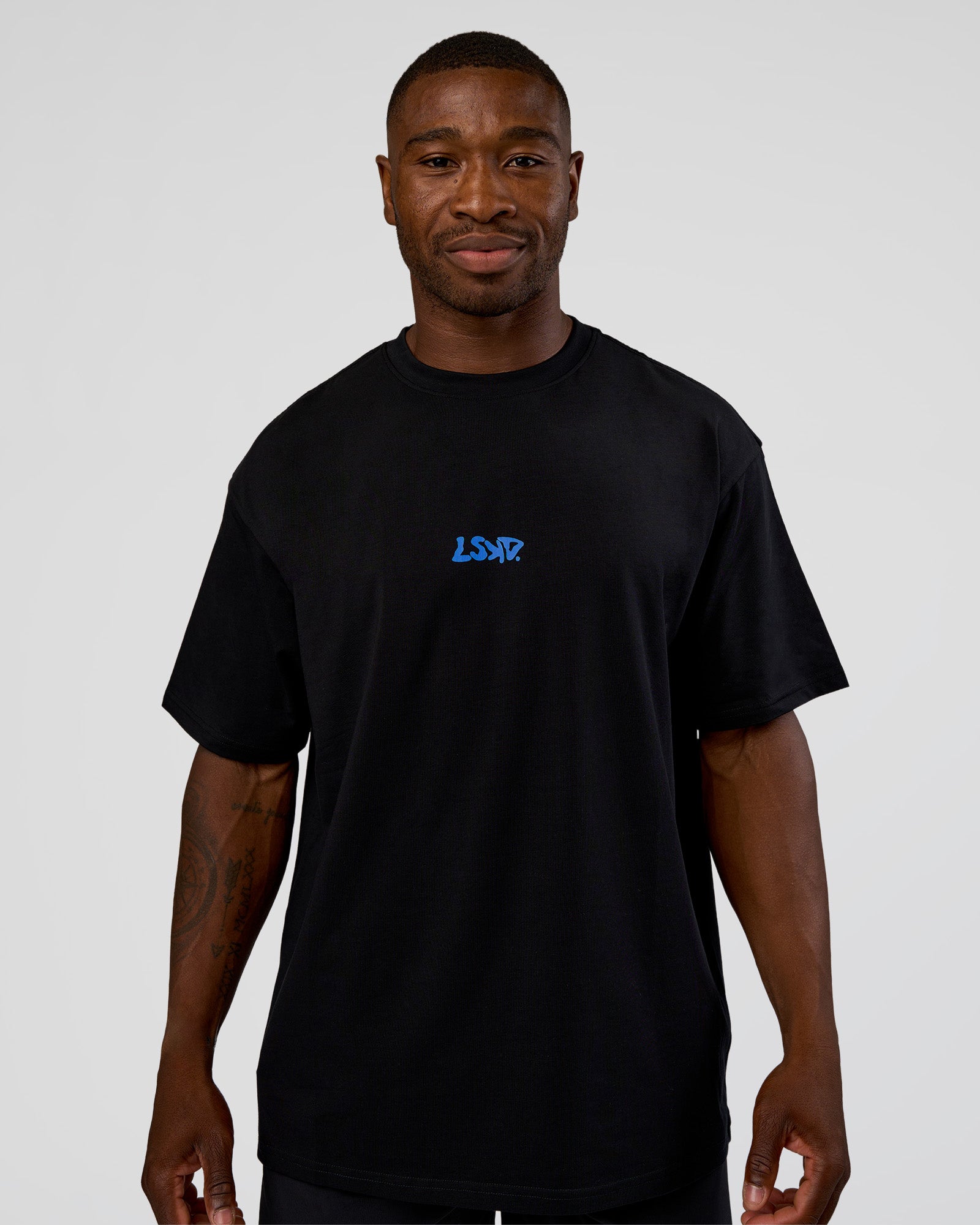 Standard Issue FLXCotton Oversized Tee - Black-Palace Blue | LSKD – LSKD US