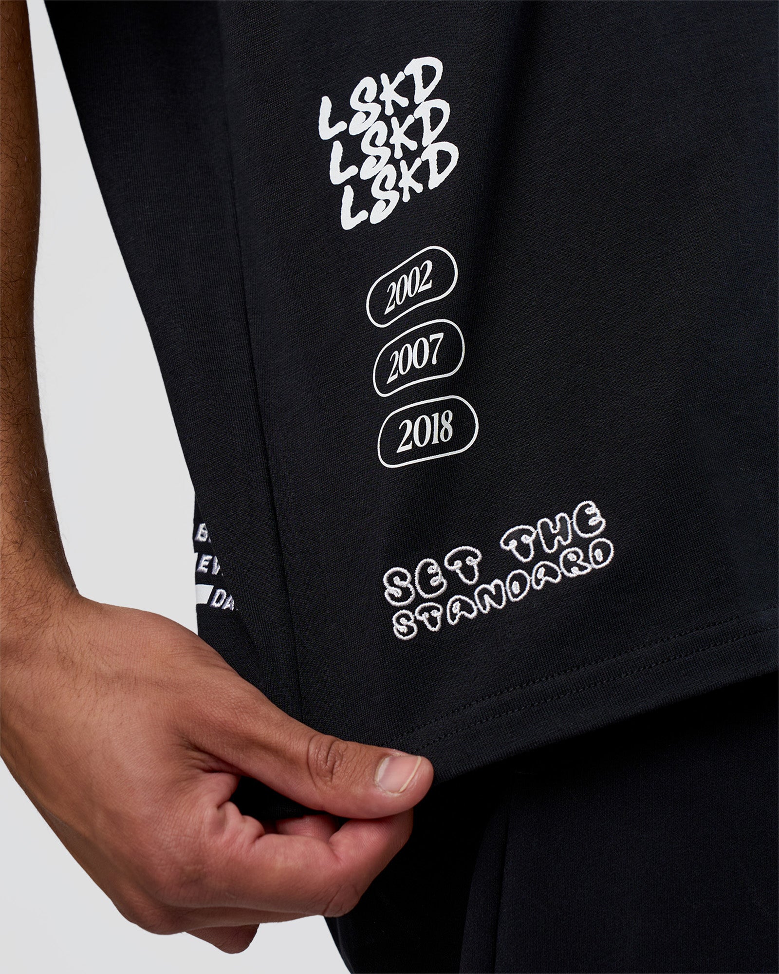Sticker Heavyweight Oversized Tee - Black-White | LSKD – LSKD US