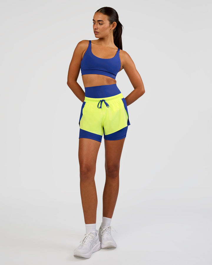 Accelerate 3" Mid-Rise Running Short - Electric Indigo-Lime Glo | LSKD ...