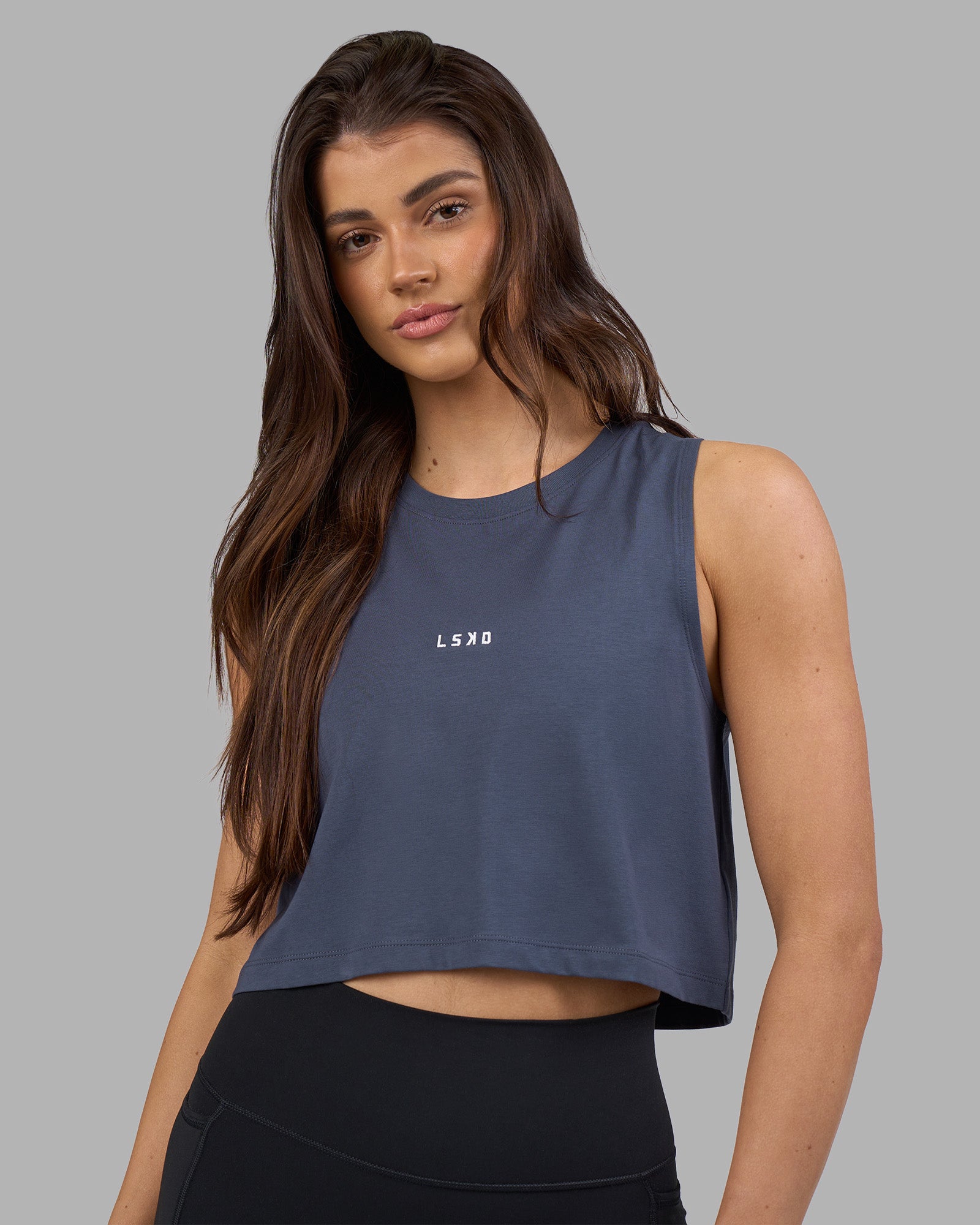 Go-To FLXCotton Tank - Night Shadow-White | LSKD – LSKD US