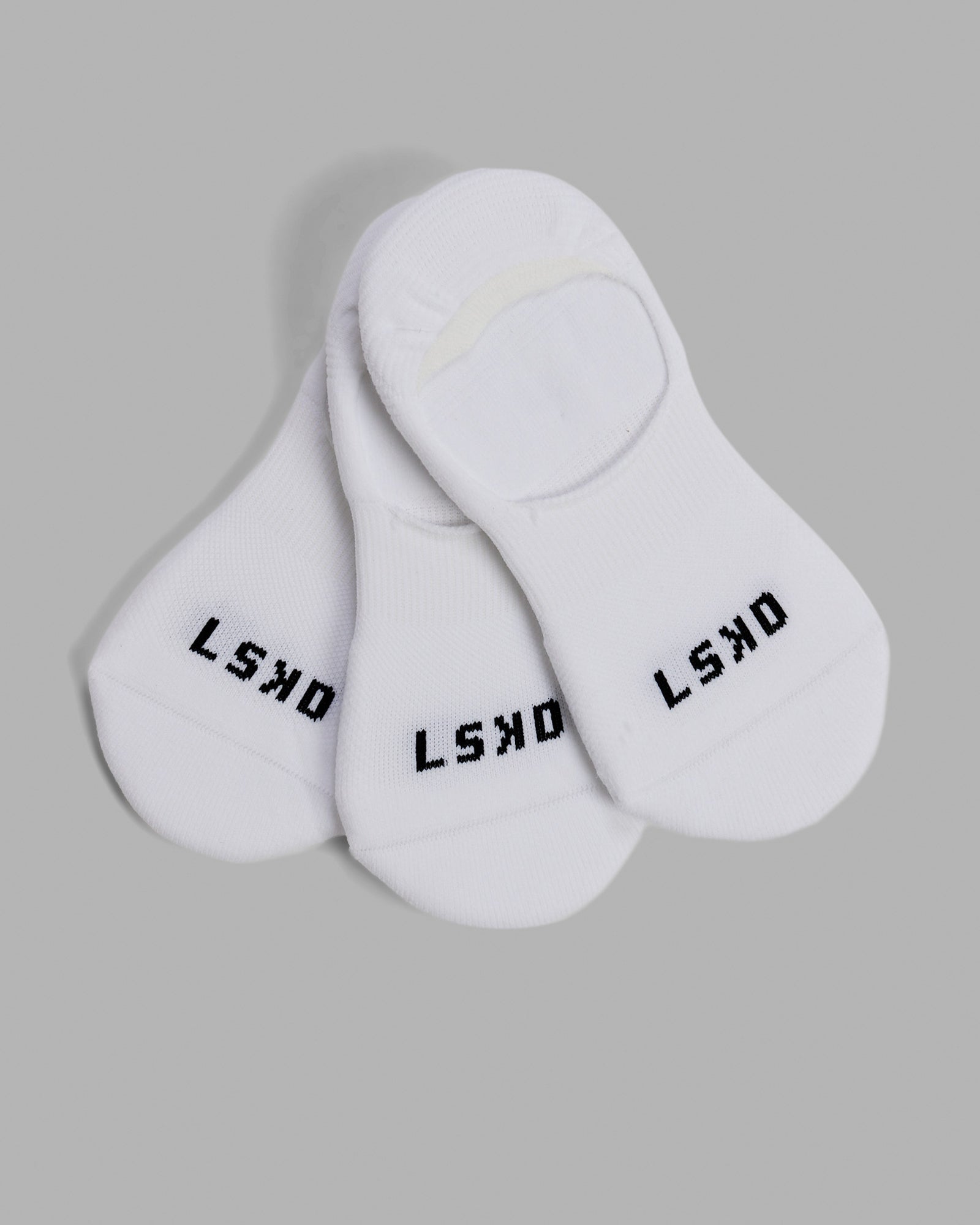 Performance No Show 3 Pack Socks - White | LSKD – LSKD US